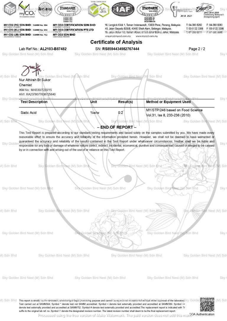 Research & Certificates - Golden Bird Nest